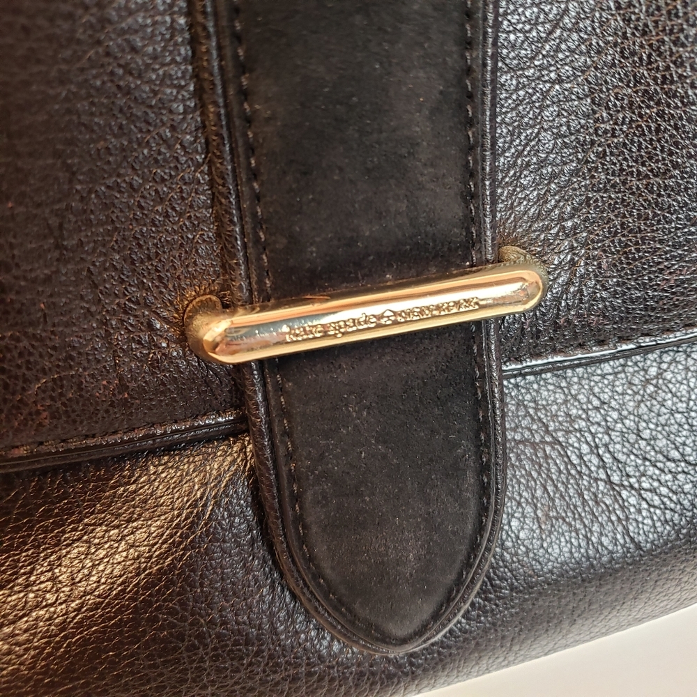 Kate Spade Classic Black Leather Suede Silver Accent … - Gem